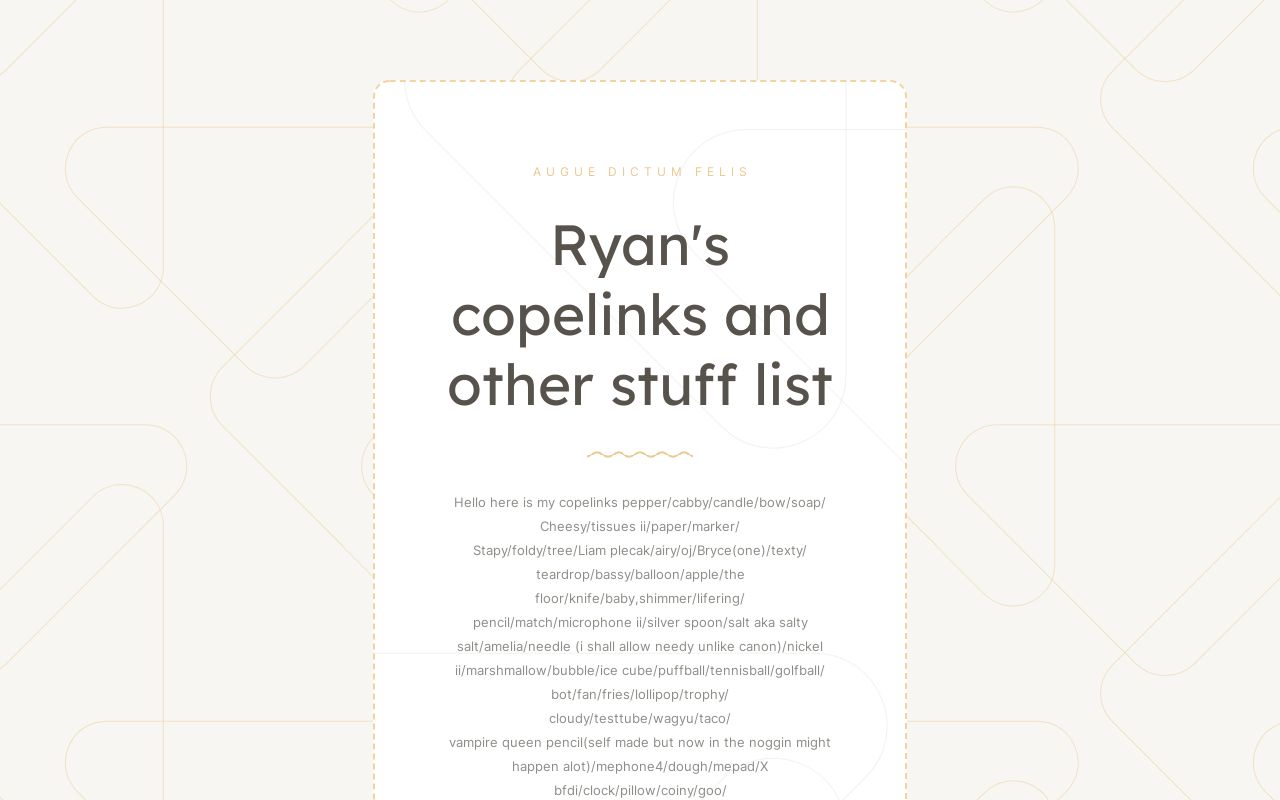 My little private thing